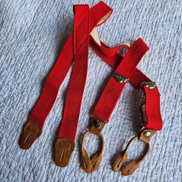 L.L. Bean | Accessories | Ll Bean Vintage Red Stretch Leather Button ...